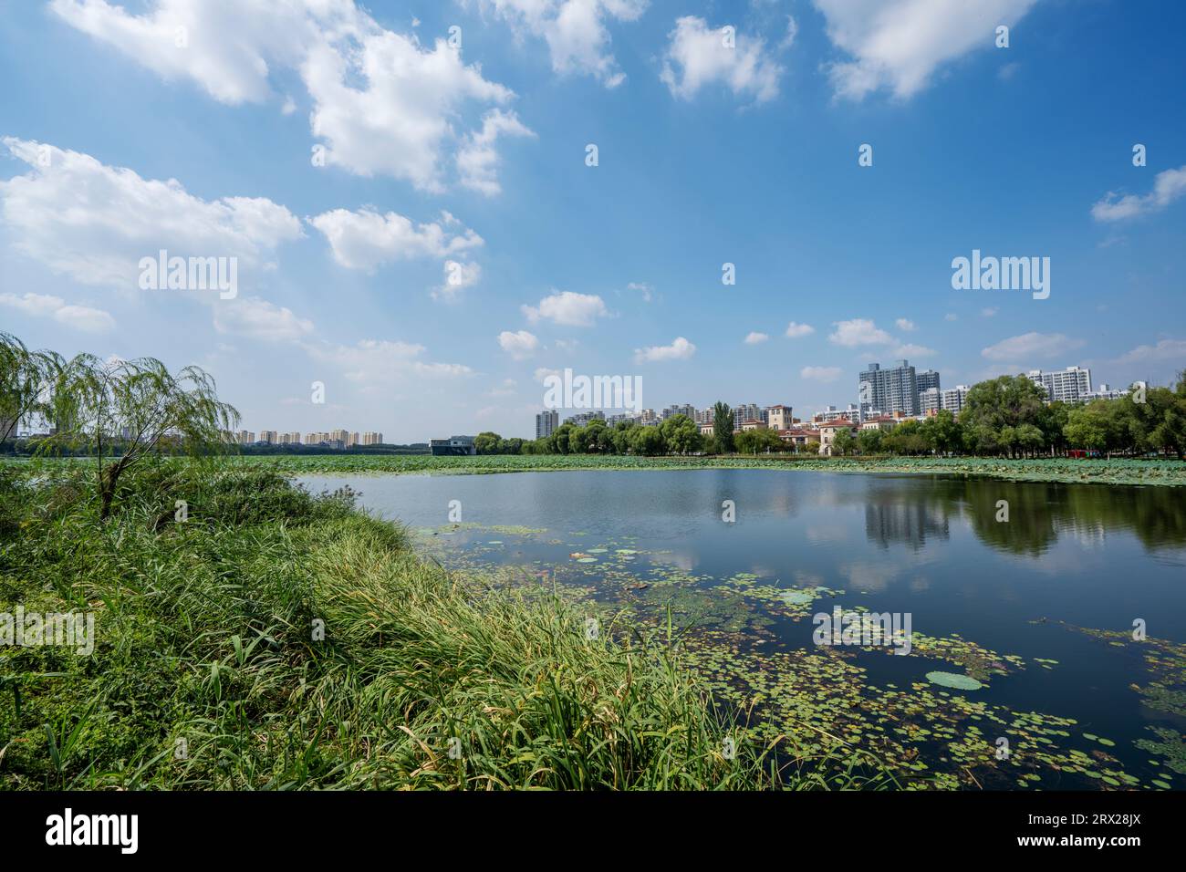 Scenery of Waterfront Cities in North China Stock Photo - Alamy