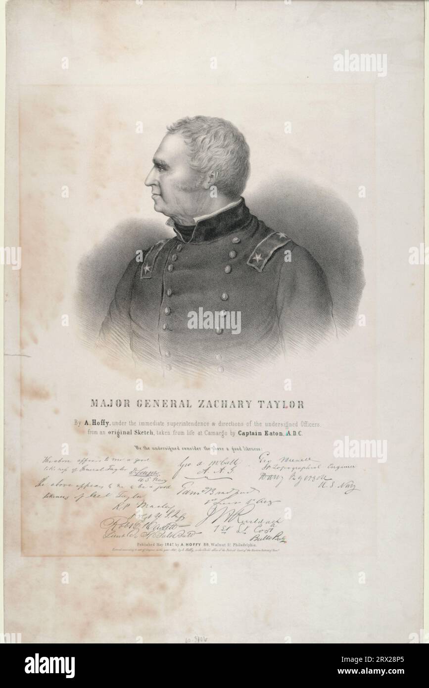 Lithograph, "Major General Zachary Taylor". DL*60.3106. Peters Prints ...