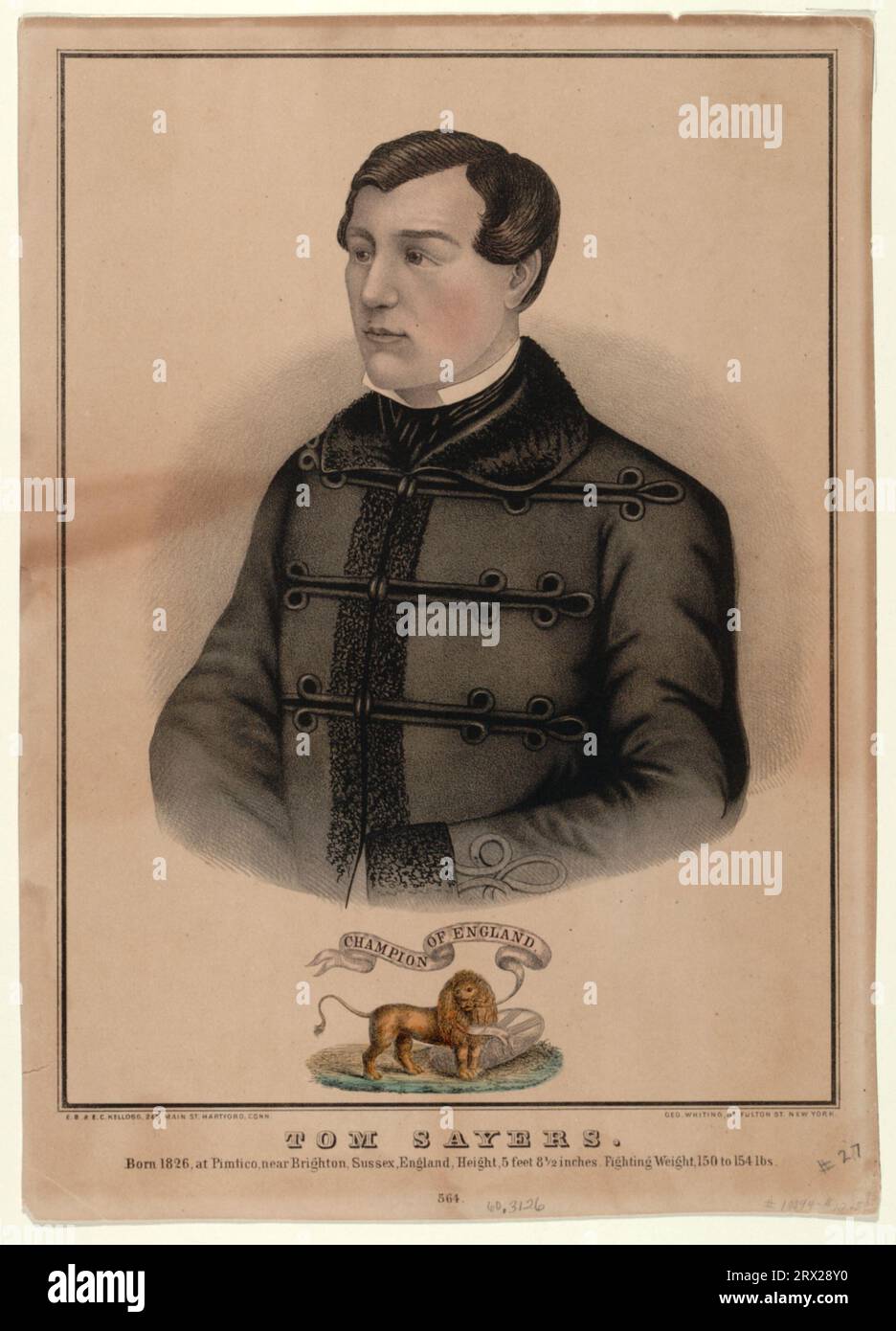 Lithograph, "Tom Sayers". DL*60.3126. Peters Prints Collection Stock ...