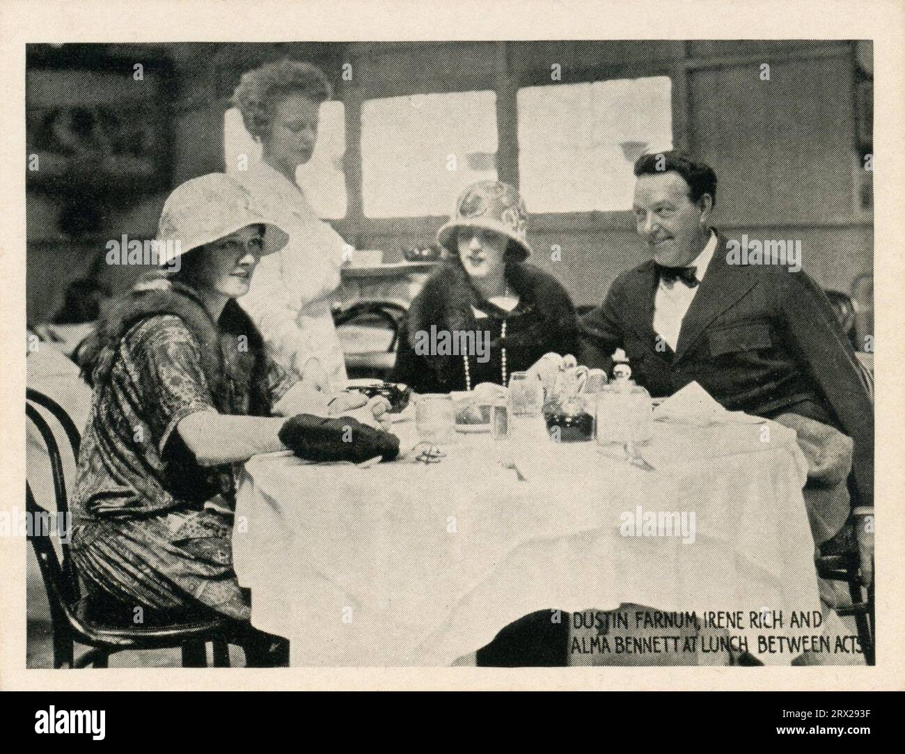 IRENE RICH ALMA BENNETT and DUSTIN FARNUM during lunch break at Fox ...