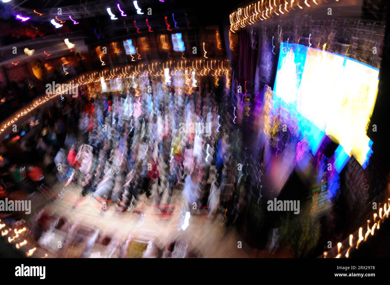 Crowd of people gathered in the restaurant hall for party, all image ...