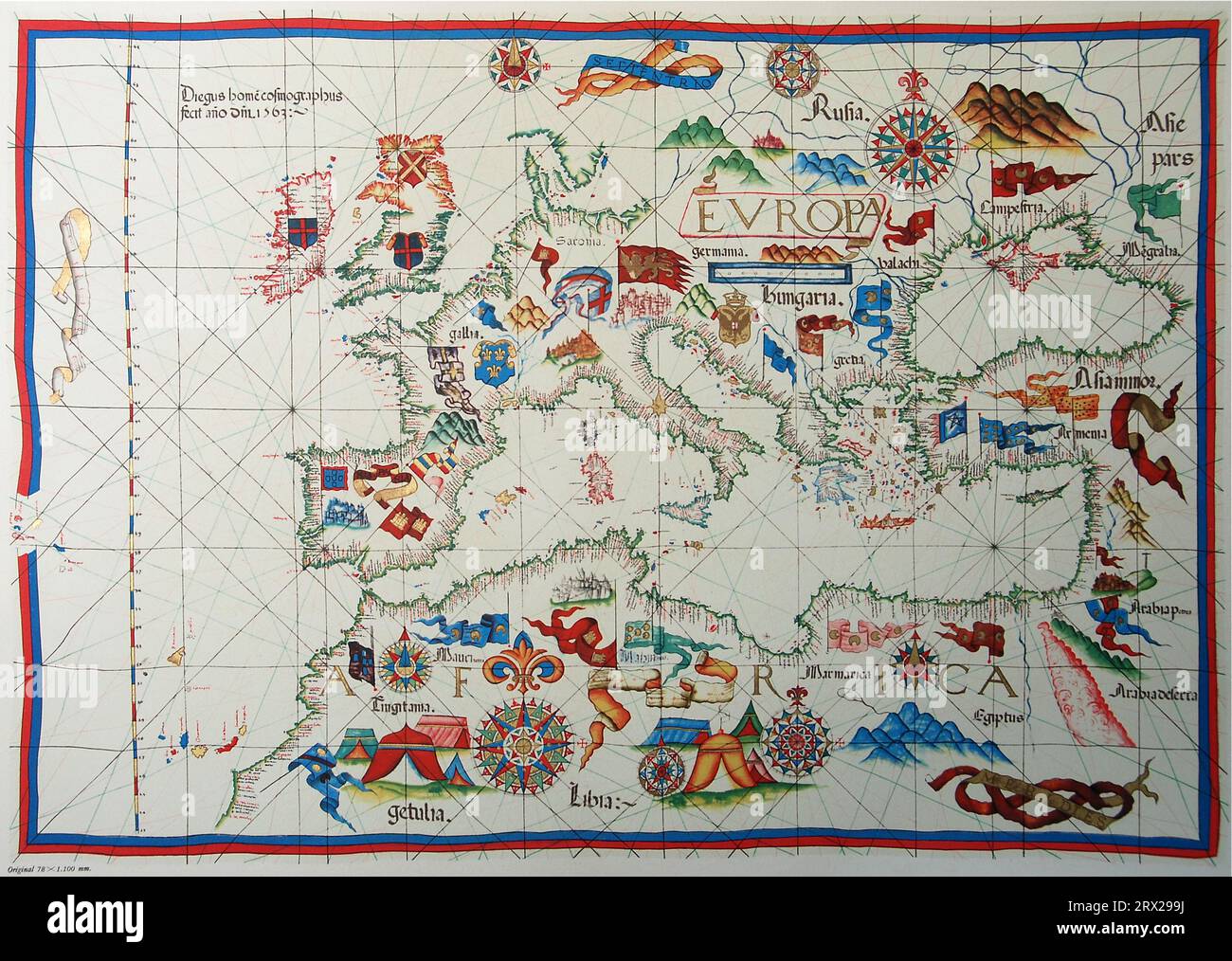 Portolan chart by diogo homem hi-res stock photography and images - Alamy