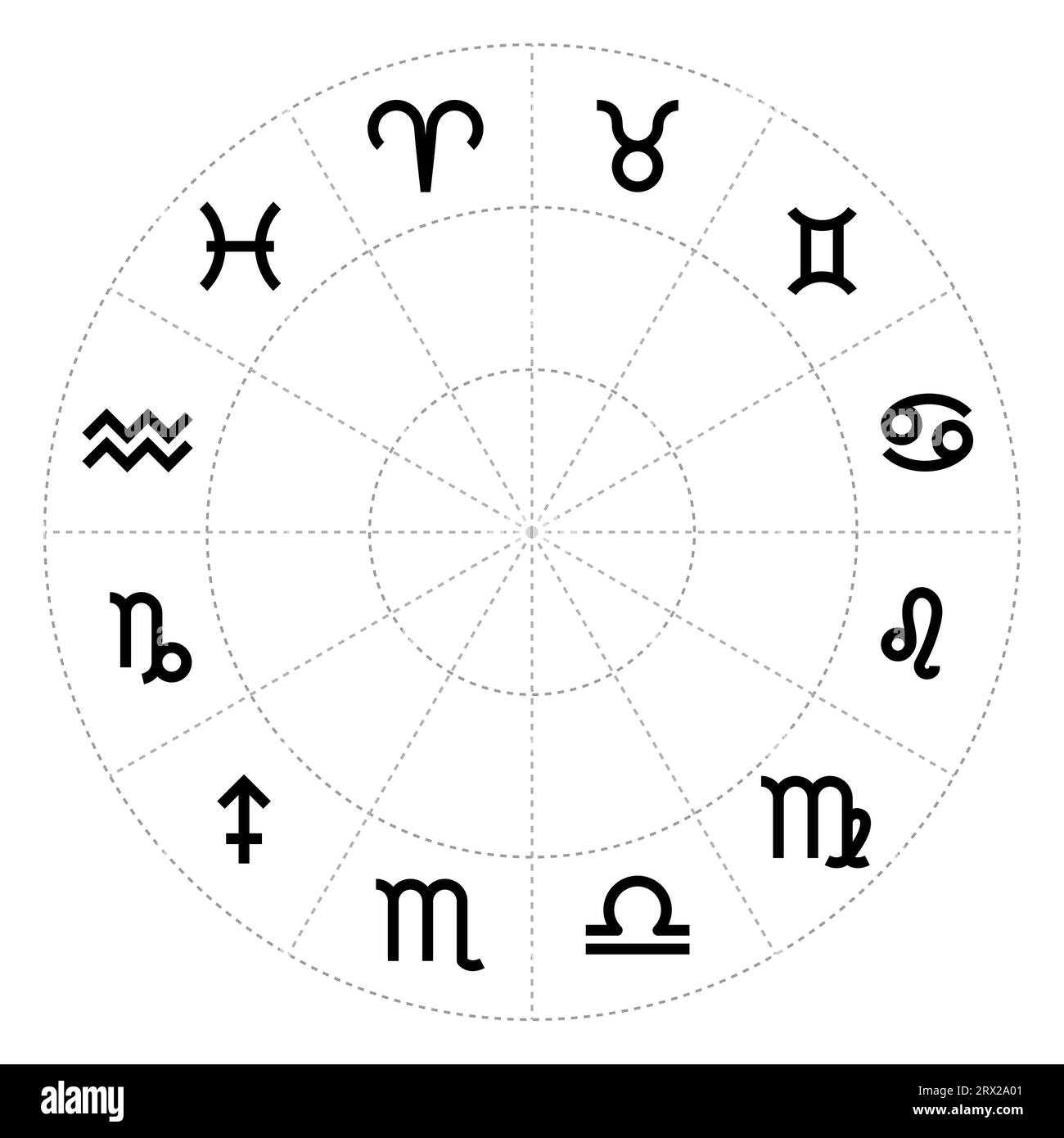 Astrology wheel with zodiac signs. Mystery and esoteric. Horoscope ...