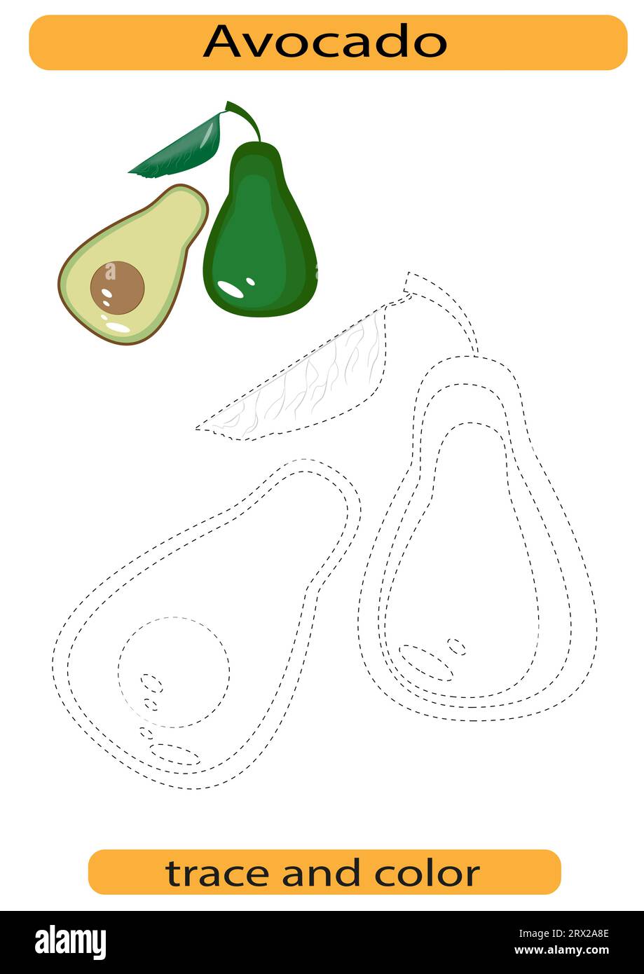 Tracing lines for children development, bright avocado, handwriting ...