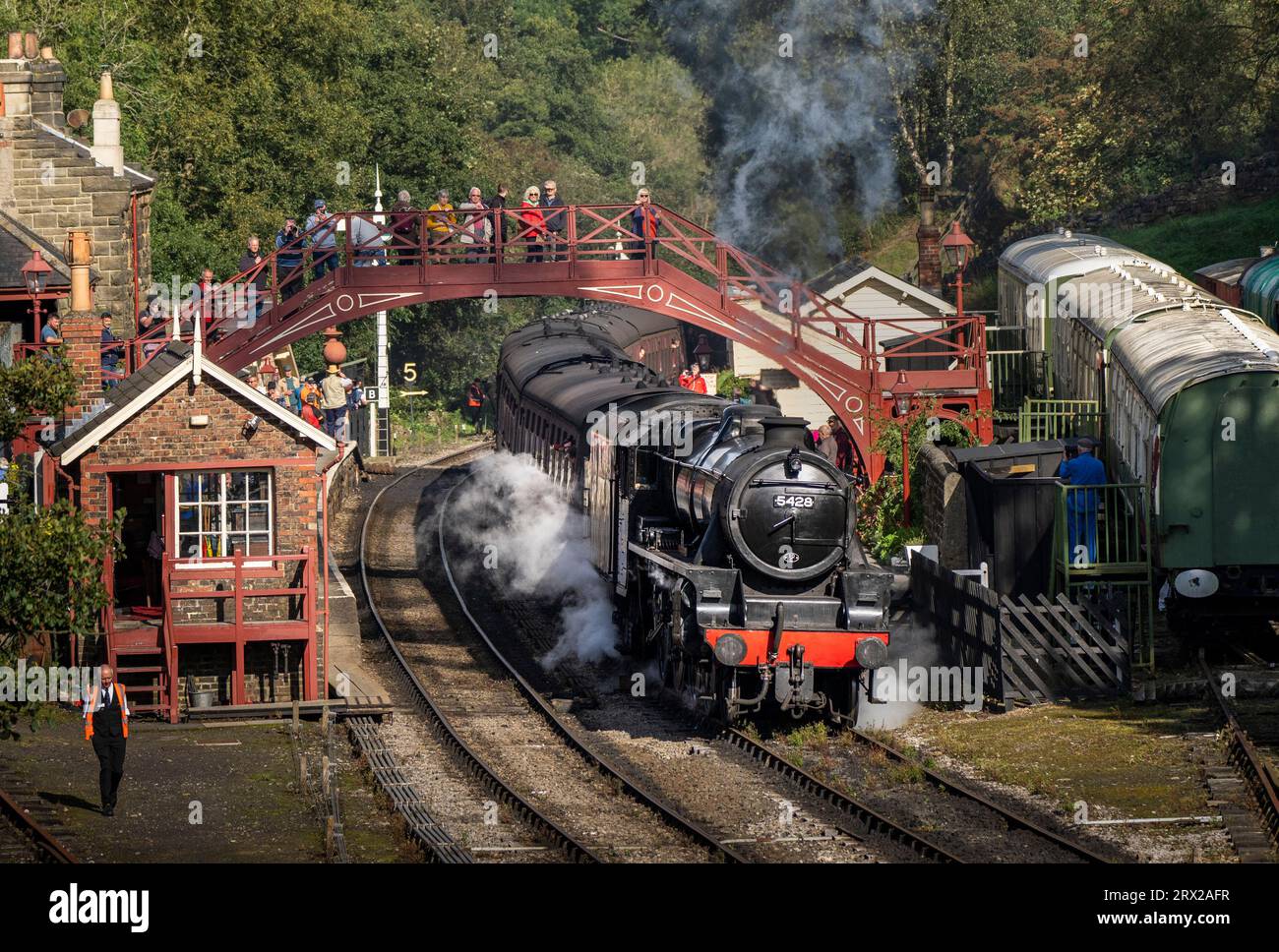 A steam locomotive during the North Yorkshire Moors Railway 50th ...
