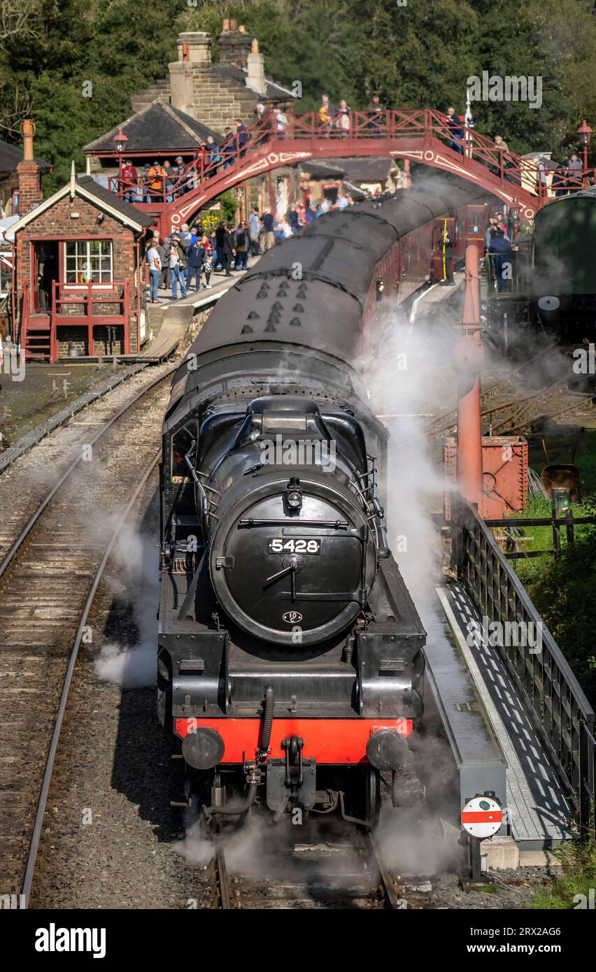 A steam locomotive during the North Yorkshire Moors Railway 50th ...