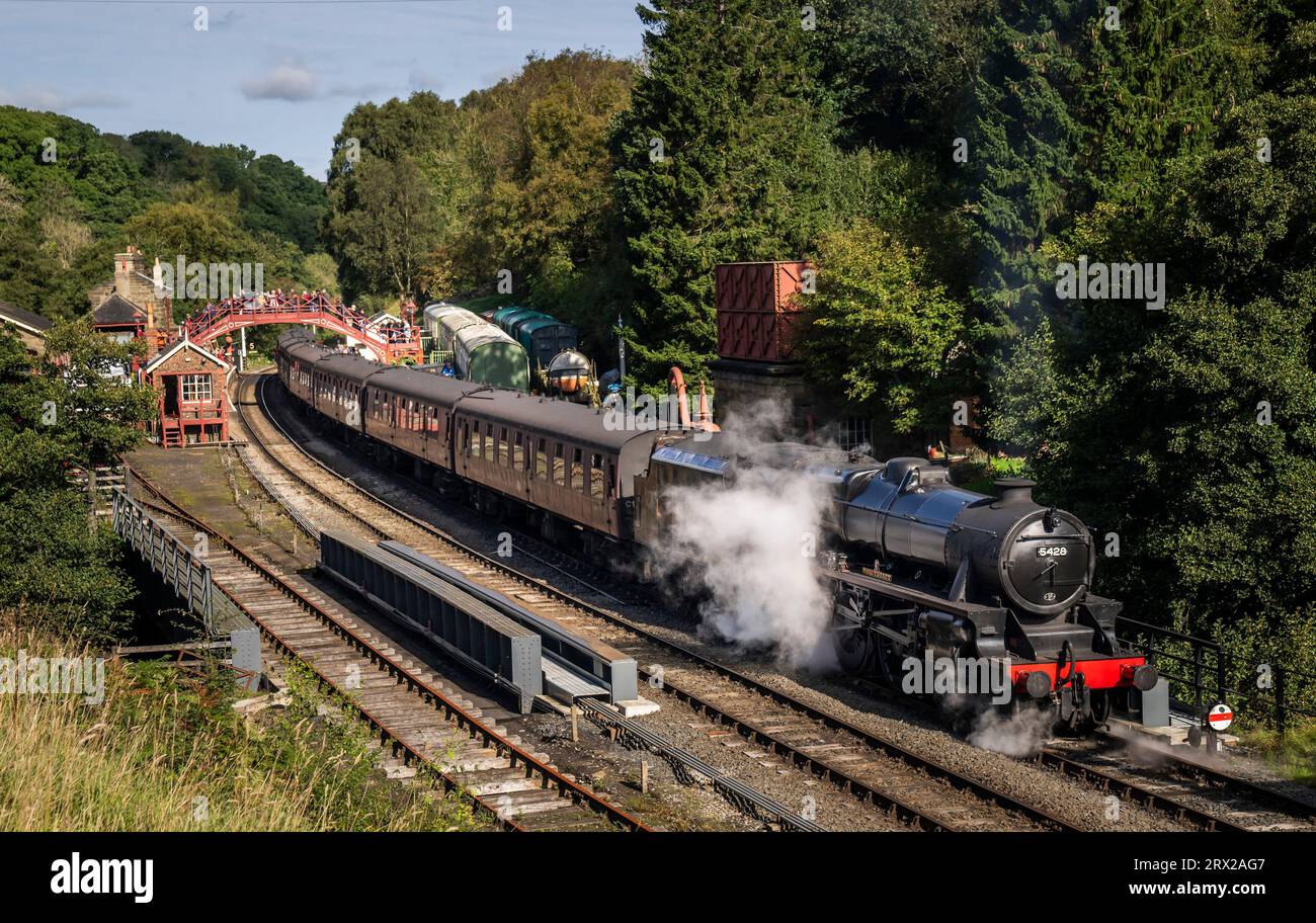 A steam locomotive during the North Yorkshire Moors Railway 50th ...