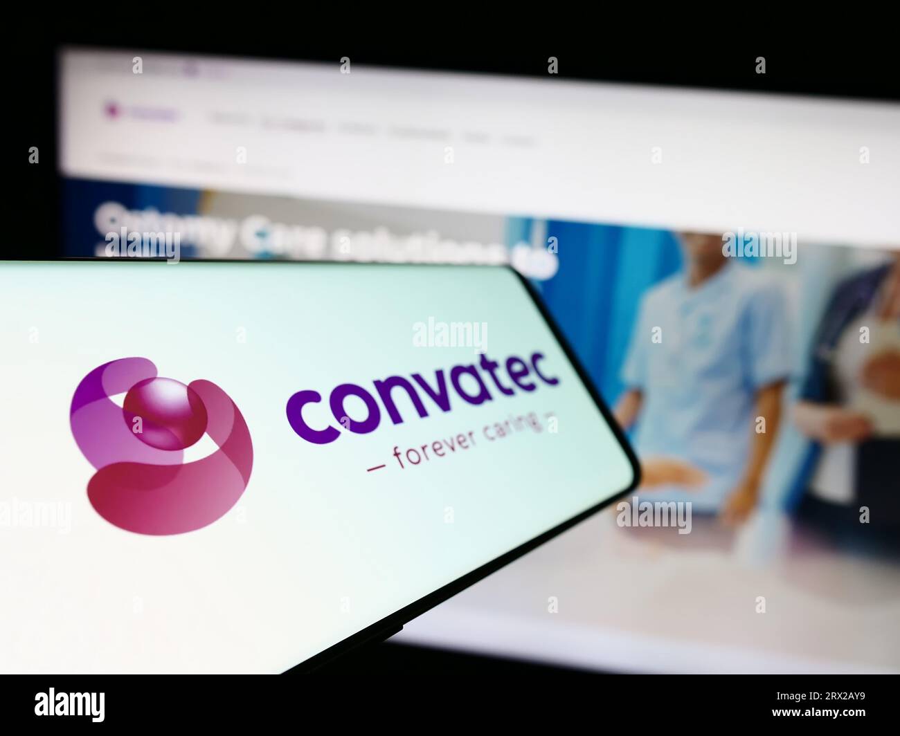 Smartphone with logo of British medical company Convatec Group plc on ...