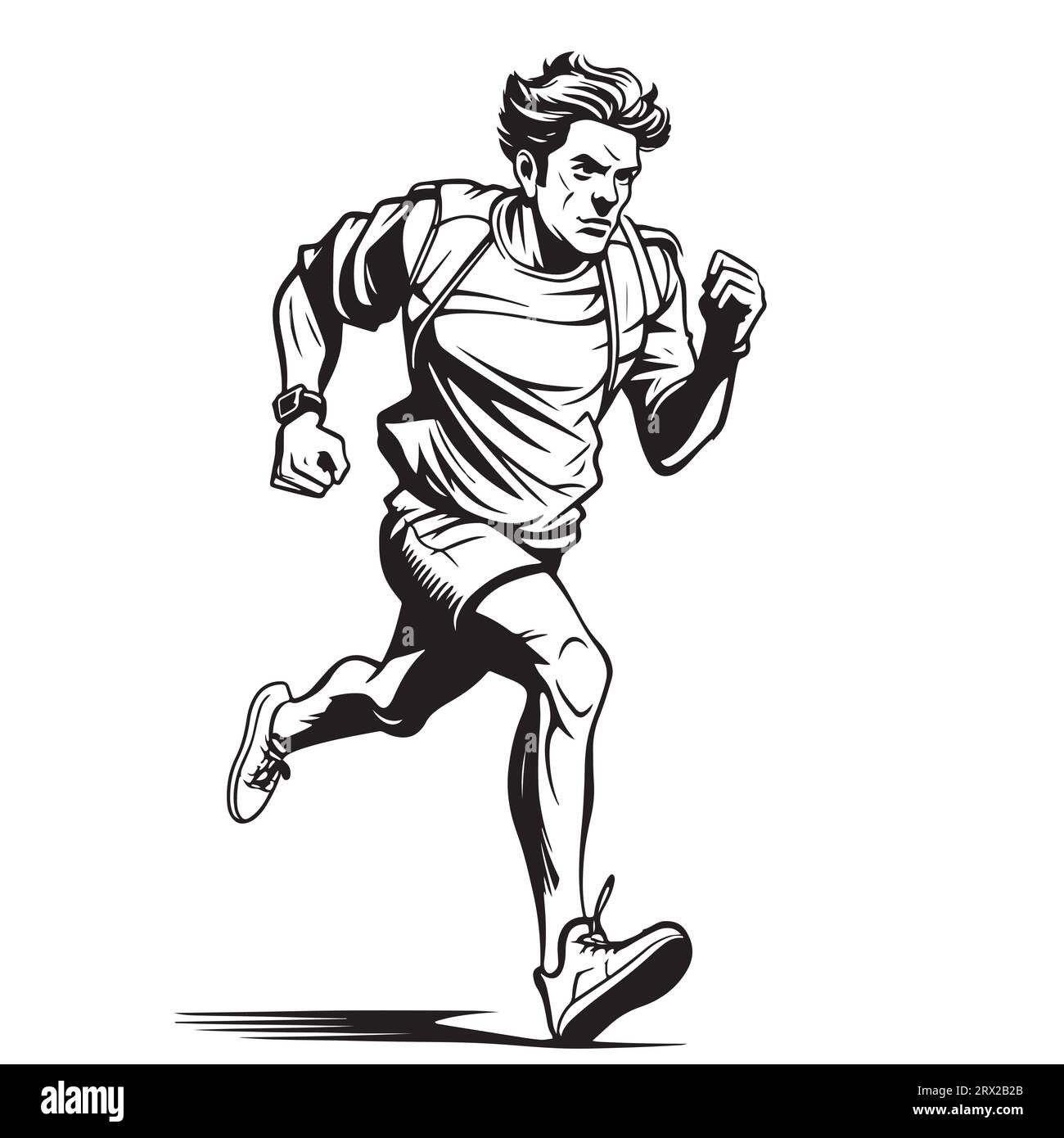 Runner sketch hand drawn Vector sports competition Stock Vector Image ...