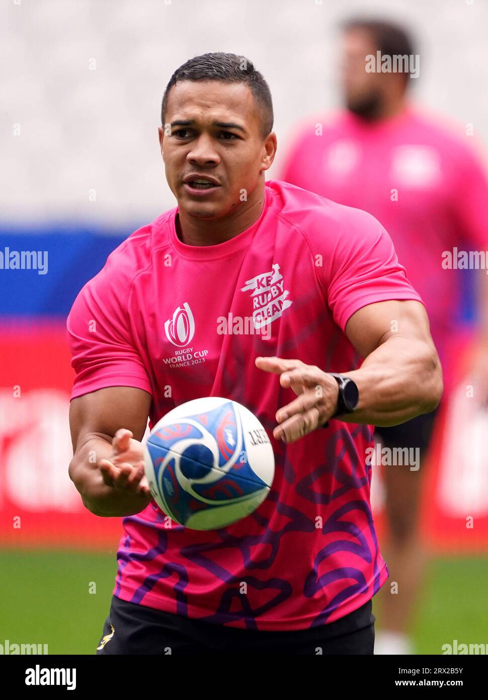 South Africa's Cheslin Kolbe during the Captain's Run at the Stade de ...