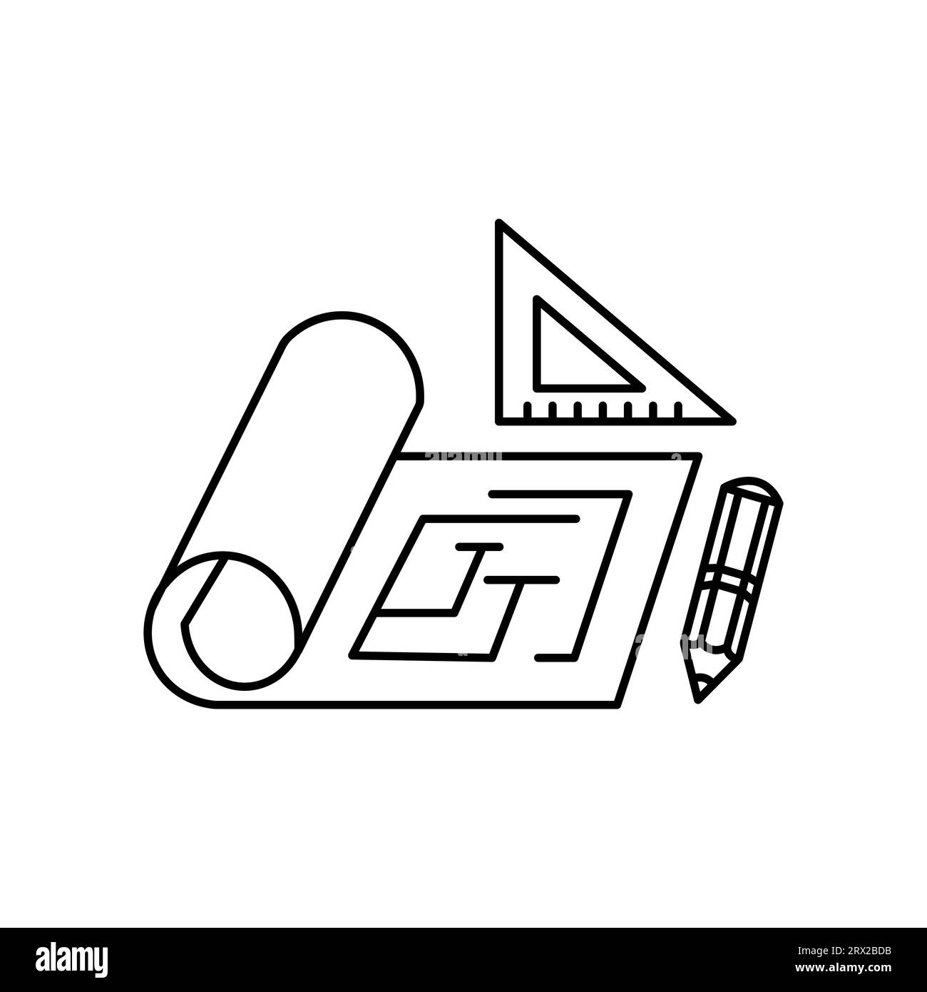 Home floor plan icon outline. Isolated vector sign symbol Stock Vector ...