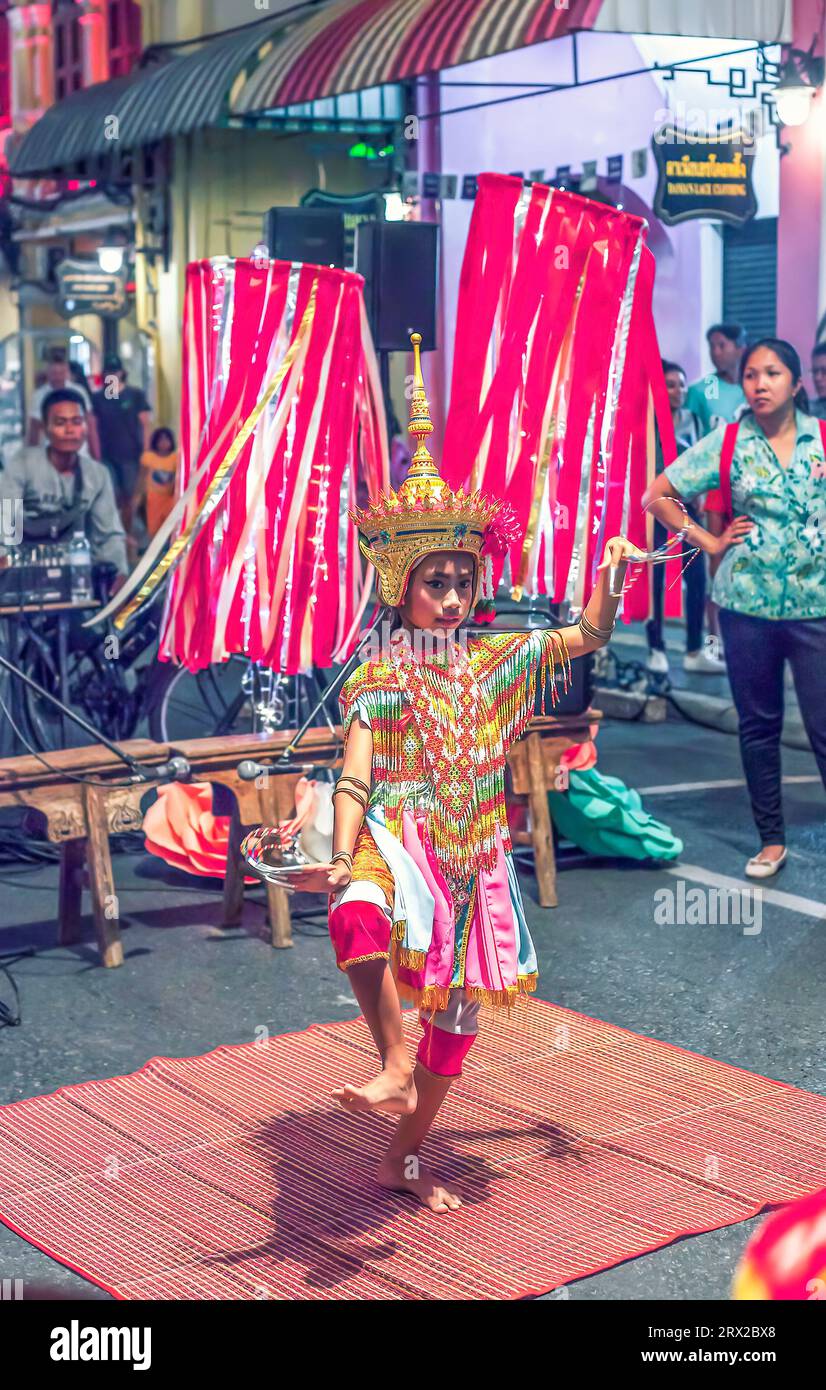 Phuket, Thailand - 23 February 2018: Menora thai traditional dancing on ...