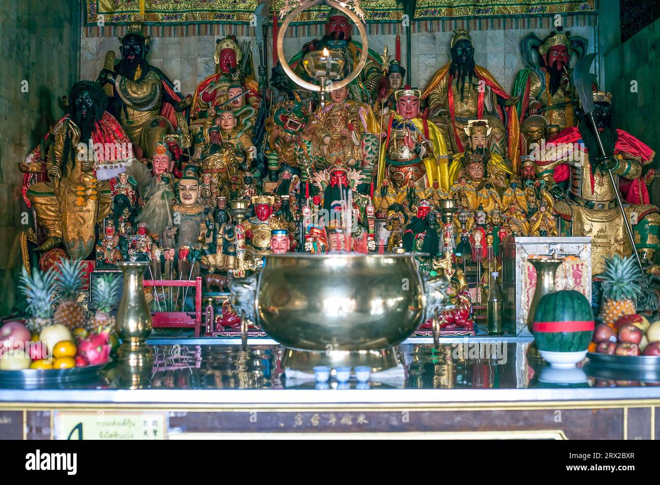 Figurines of deities in chinese Jui Tui temple in Phuket, Thailand ...