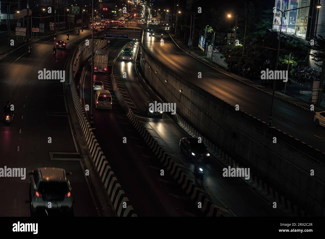 Illuminated elevated expressway hi-res stock photography and images - Alamy