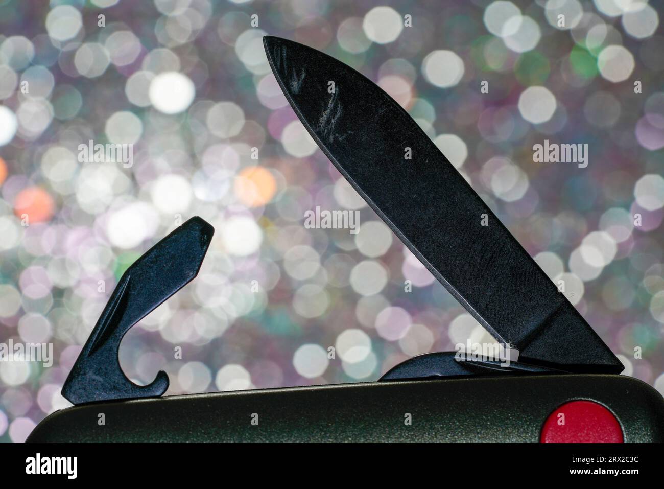 Pocket knife with wooden handle and forged scabbard in detail Stock ...