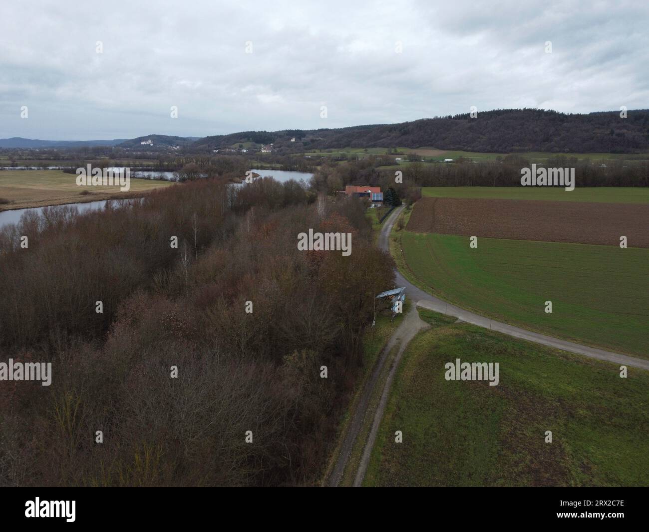 Danube river with beautiful untouched water landscape in Bavaria Stock ...