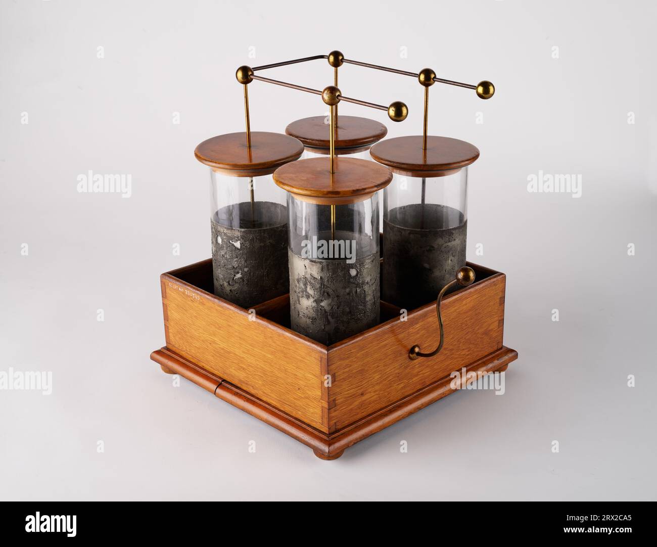 EM.330583; Condenser bank, capacitor bank, Leyden Jar Battery Stock ...