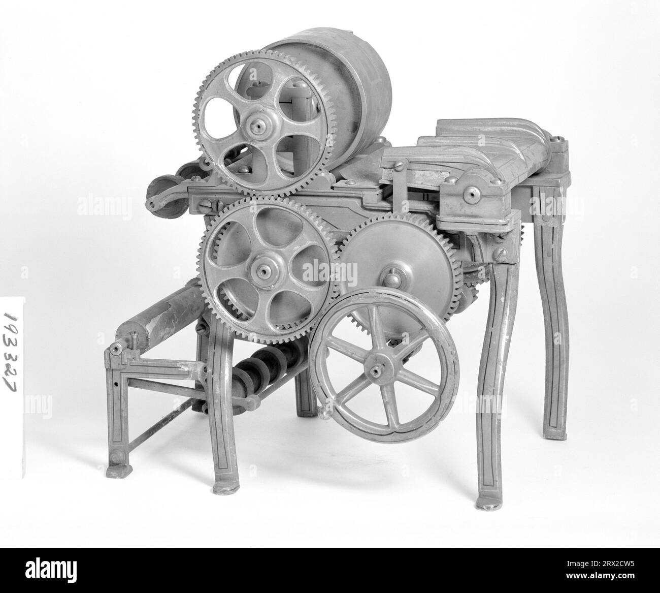 Patent model. Paper cutting machine, Frost, patent no. 193327, from 4 ...