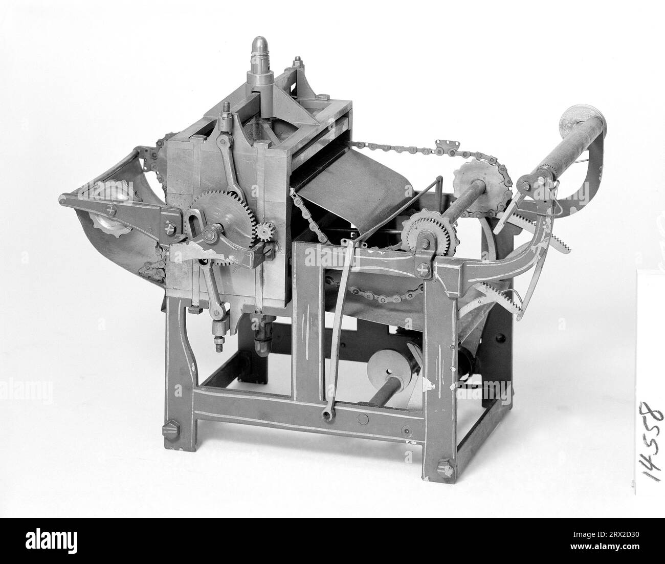 Patent model. Bed-and-platen printing press, Folsom, patent no. 14558 ...