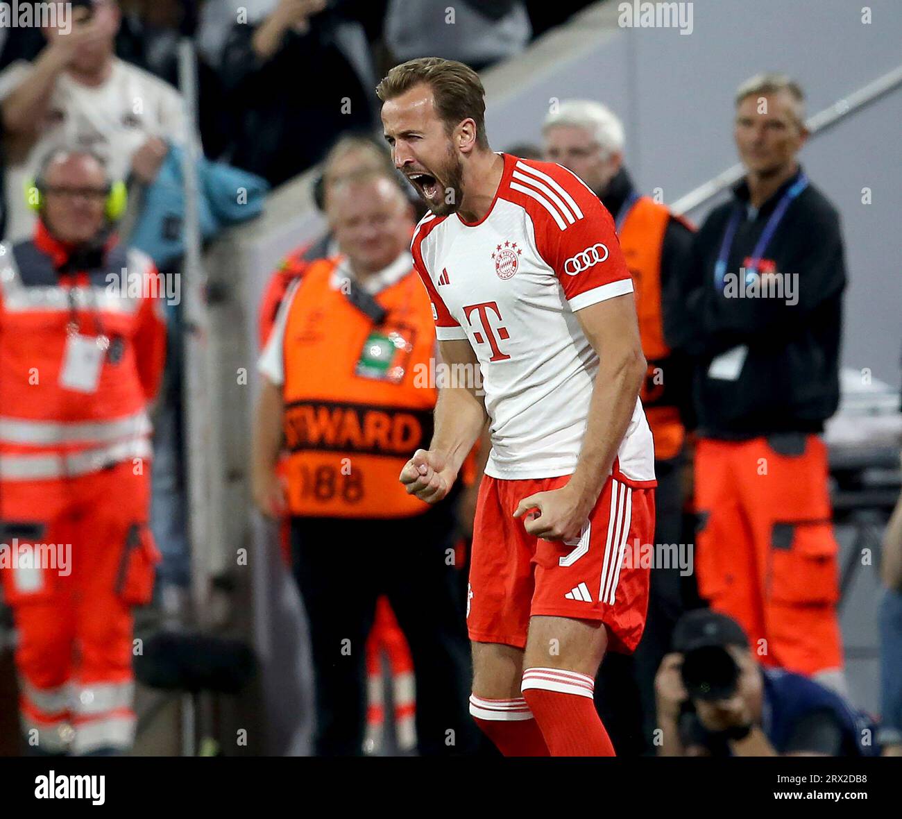Torjubel 3:1 für München, Torschütze Harry Kane (Bayern,) . FC Bayern ...