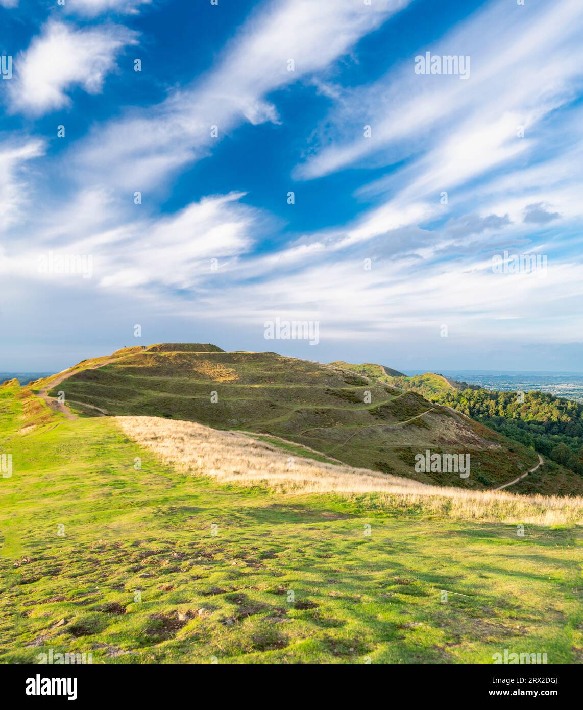Beautiful green grass covered hill walking pathway,leading northwards ...