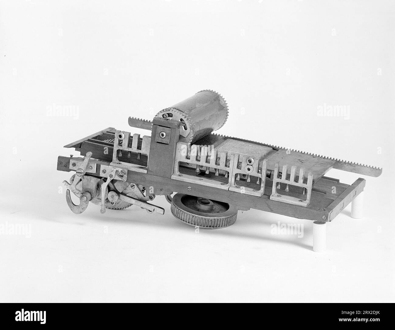 Patent model. Flatbed cylinder printing press, Hoe and Tucker, patent ...