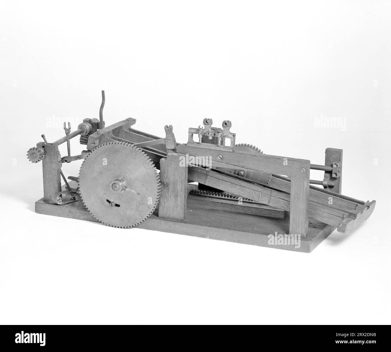 Patent models. Flatbed cylinder press, Tucker, patent no. 124460, from ...