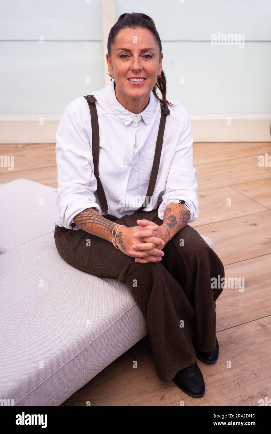 The singer La Mari de Chambao poses during the portrait session. on ...