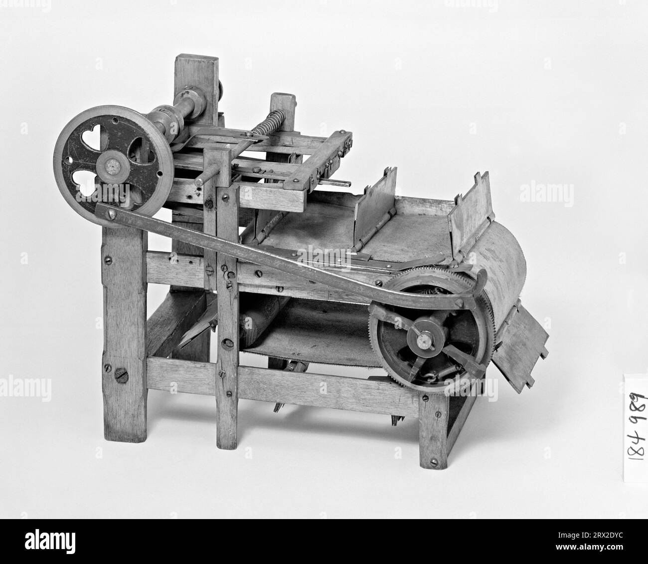 Patent model. Book stitching machine, Smyth, patent no. 184989, from 4 ...