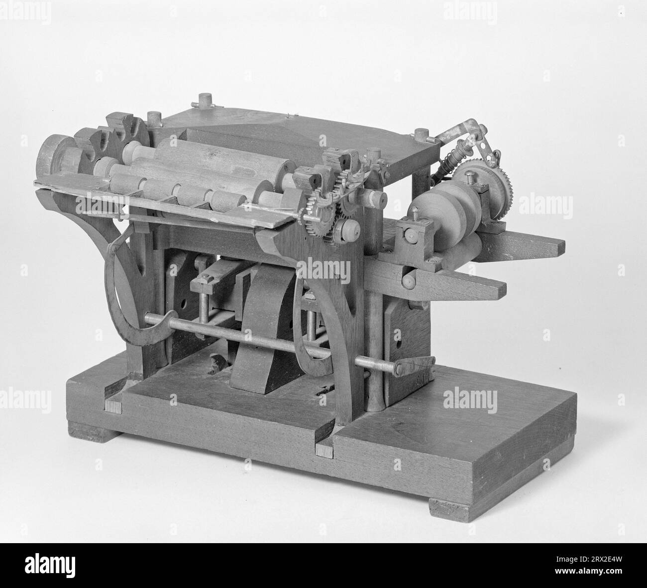 Patent model. Chromatic web press, Wright, patent no. 225501, from 4" x ...