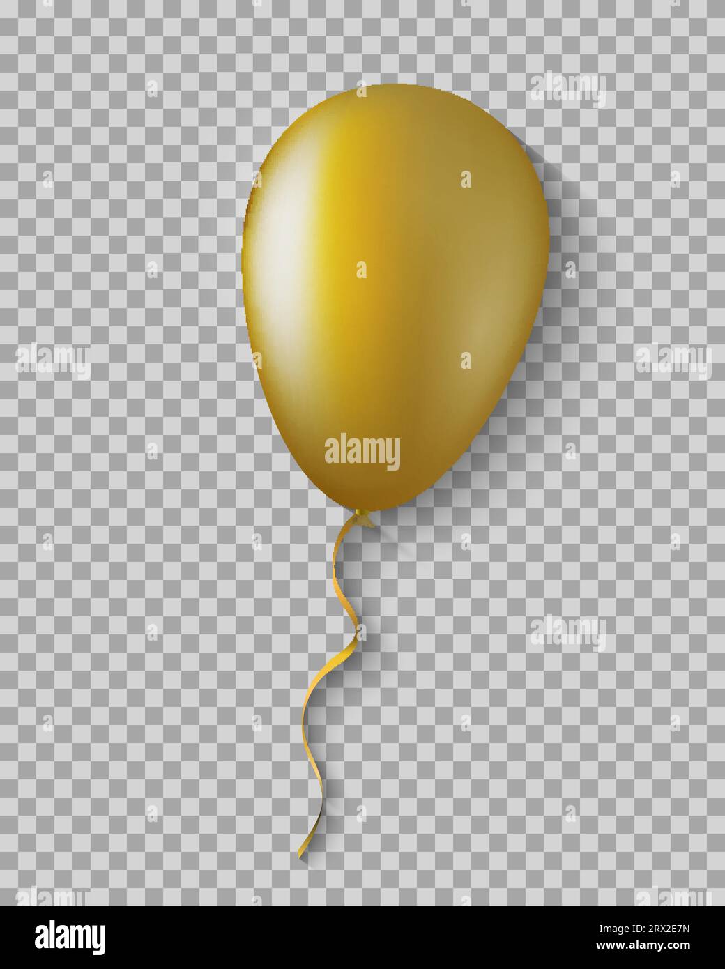 Balloon golden vector isolated in a realistic style with a transparent ...