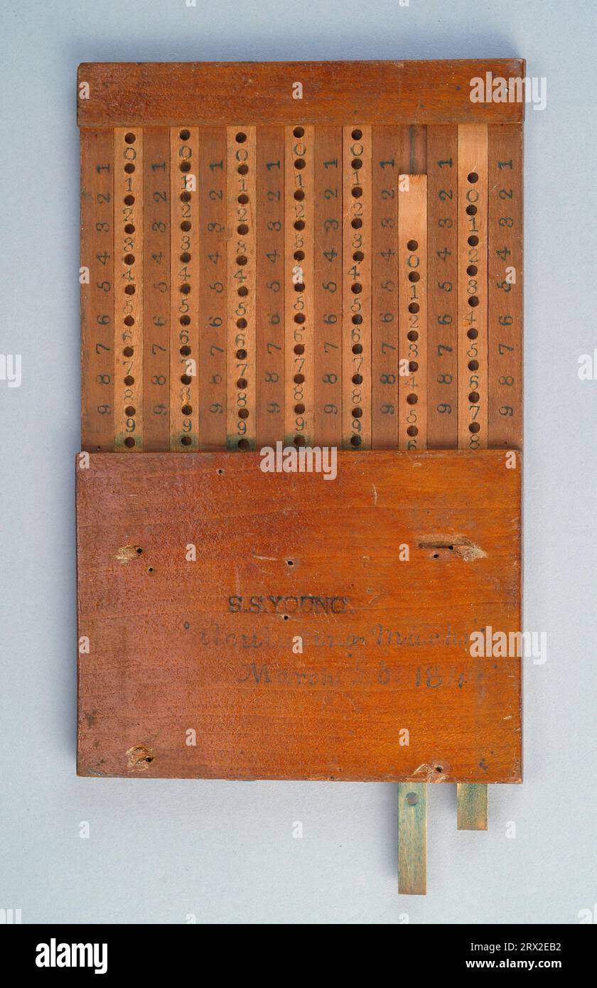 Patent model, adder. Calculating machine, Young, 1849, patent no. 6602 ...