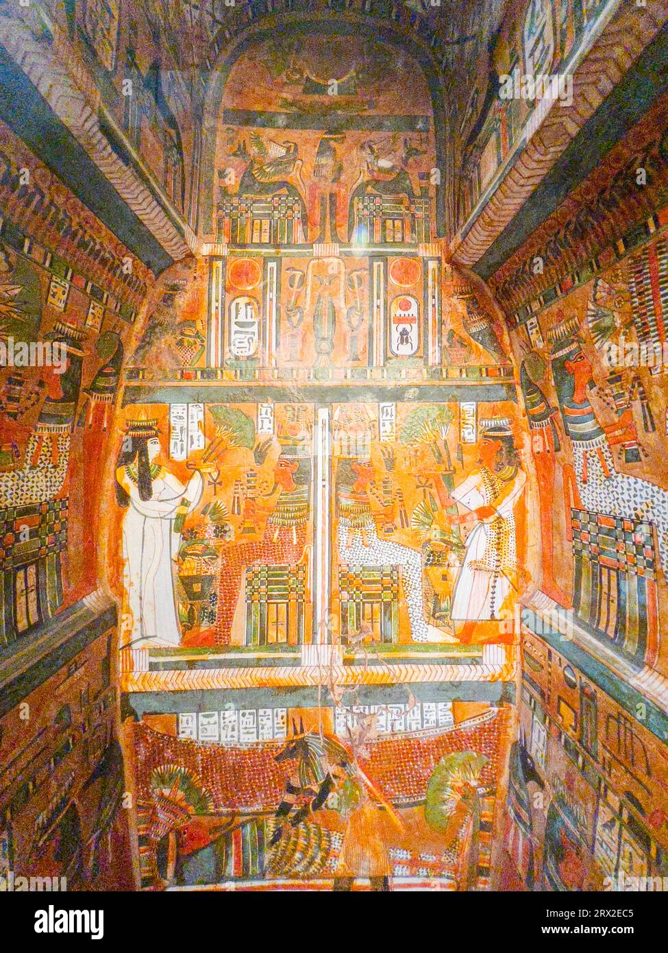 View of the remains of an ancient egyptian sarcophagus on display at ...