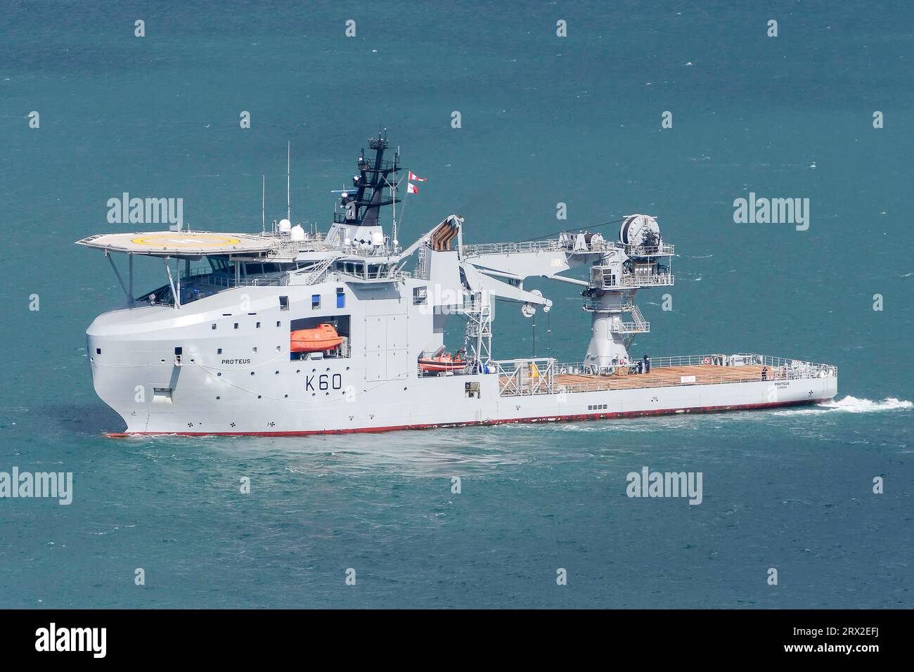 Portland, Dorset, UK. 22nd September 2023. The RFA Proteus sails into ...