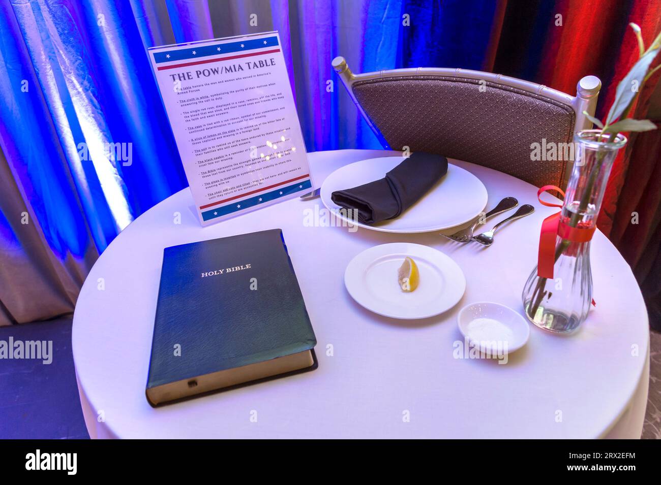Empty Chair at the POW / MIA Memorial Table, USA Stock Photo - Alamy