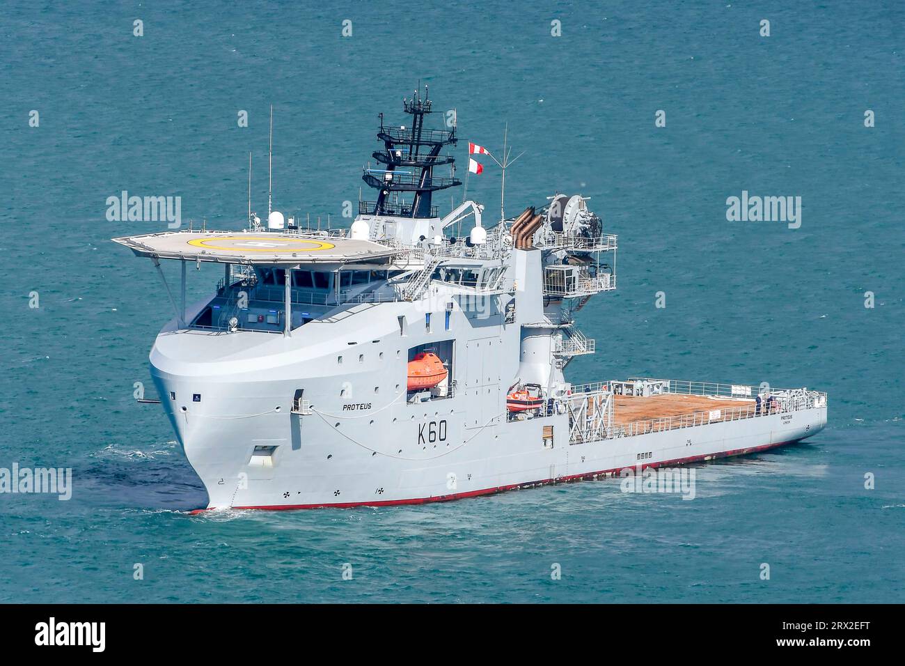 Portland, Dorset, UK. 22nd September 2023. The RFA Proteus sails into ...