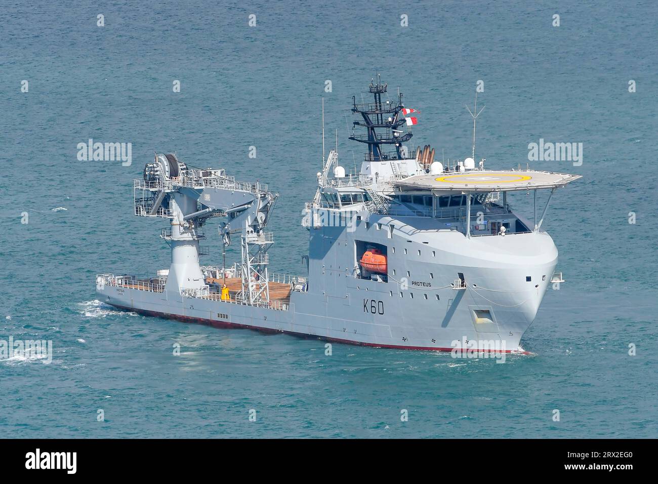Portland, Dorset, UK. 22nd September 2023. The RFA Proteus sails into ...