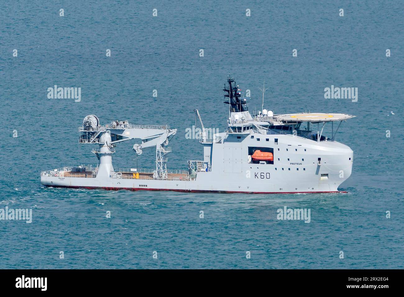Portland, Dorset, UK. 22nd September 2023. The RFA Proteus sails into ...