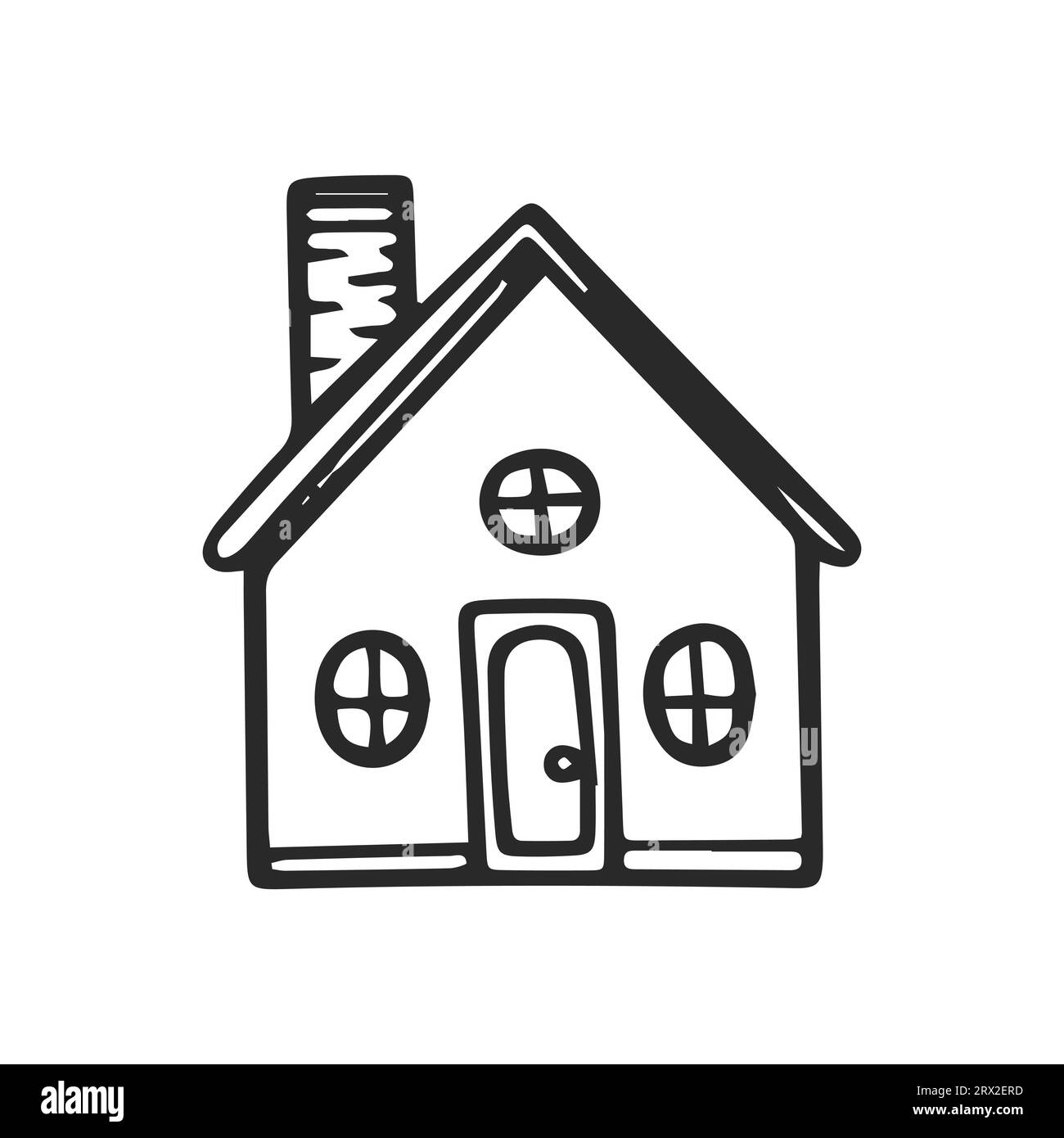 Chalk drawing home Black and White Stock Photos & Images - Alamy