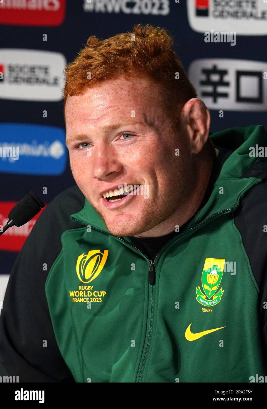 South Africa's Steven Kitshoff during the press conference at the Stade ...