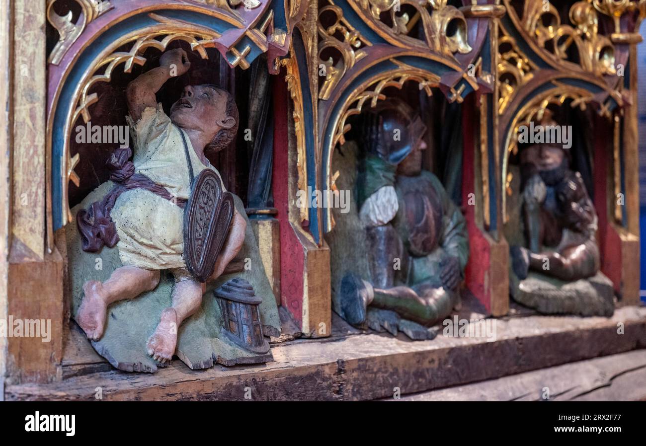 22 September 2023, Saxony, Chemnitz: Detailed figures are on display at ...