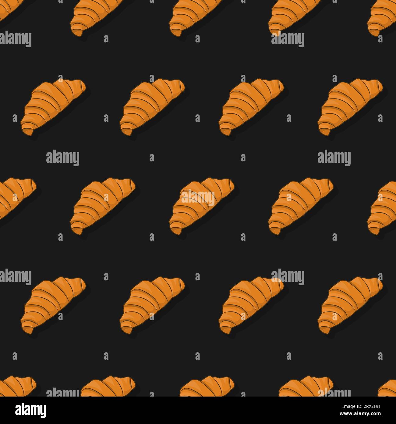 Croissant, pastry bakery product, a delicious dessert, seamless pattern ...