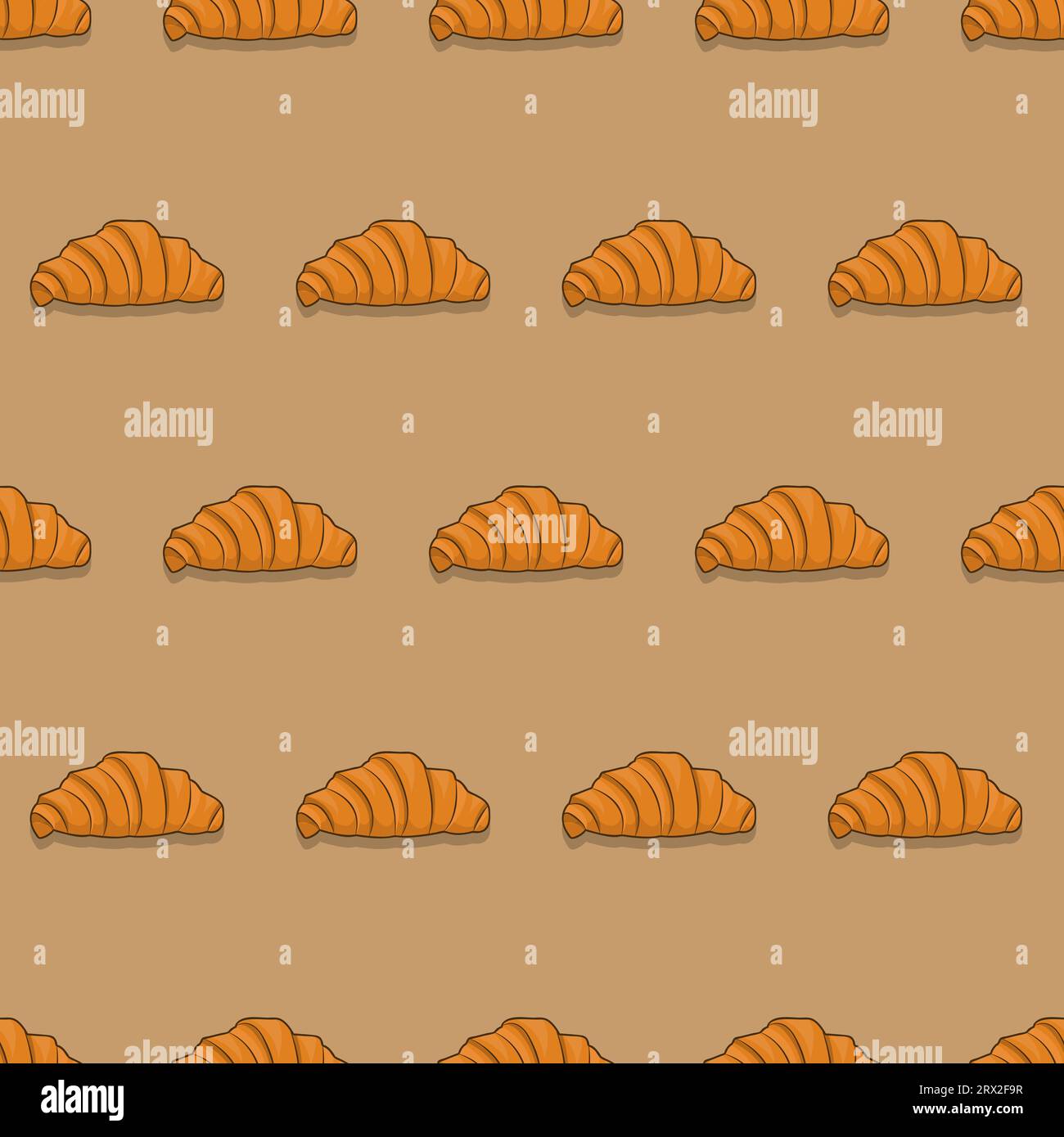 Croissant, pastry bakery product, a delicious dessert, seamless pattern ...