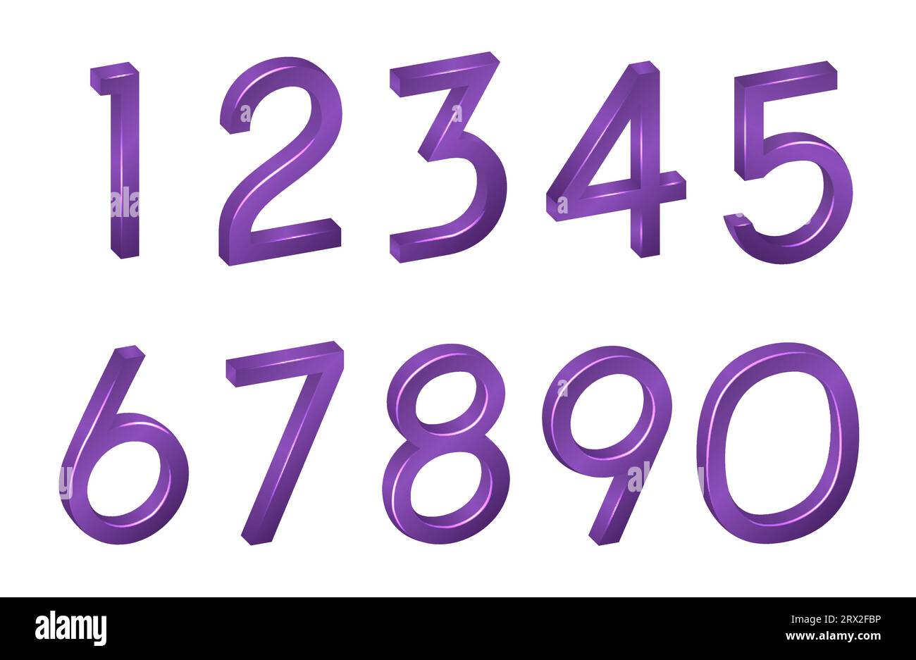 Number Collection isometric mathematical figures, symbols, icons font ...