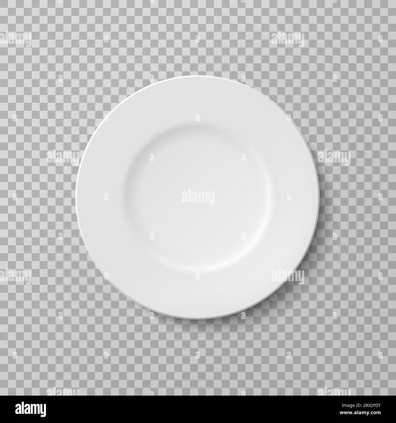 Plate, isolated vector object on a transparent background. White ...