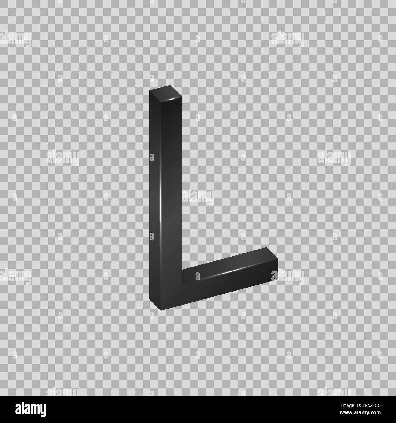 Letter L character in a realistic 3D icon style Vector Illustration ...