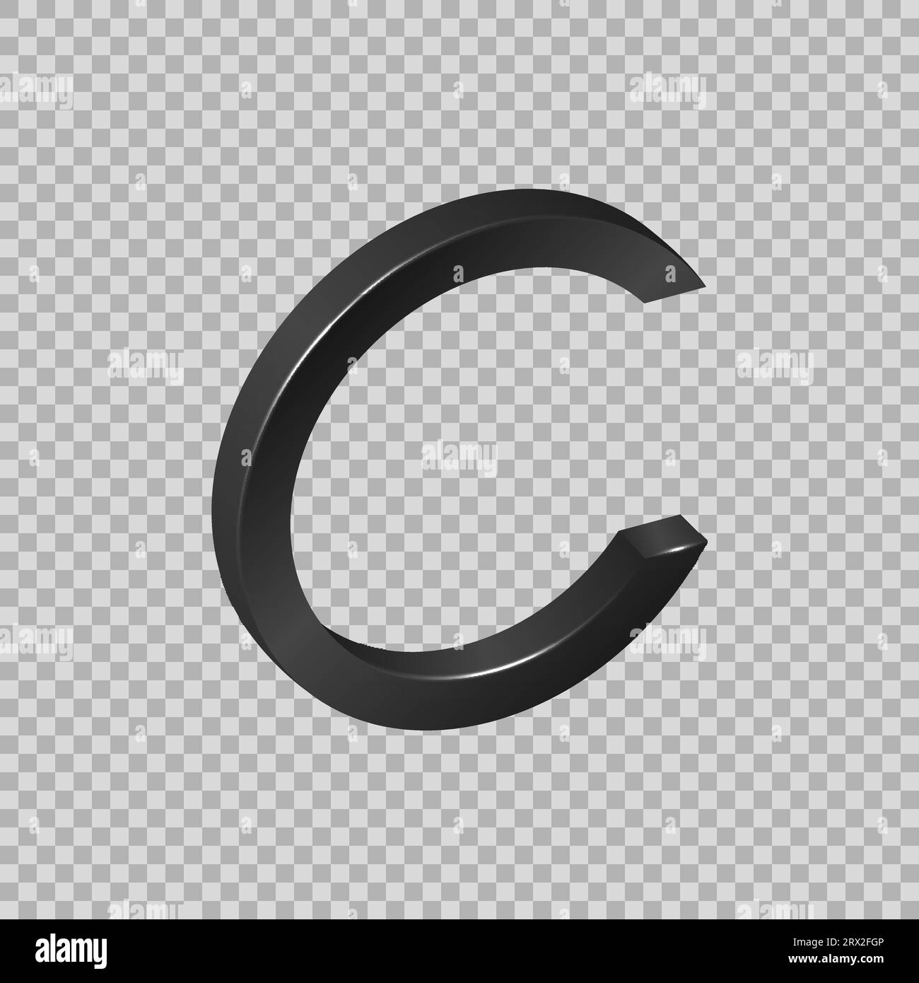 Letter C character in a realistic 3D icon style Vector Illustration ...