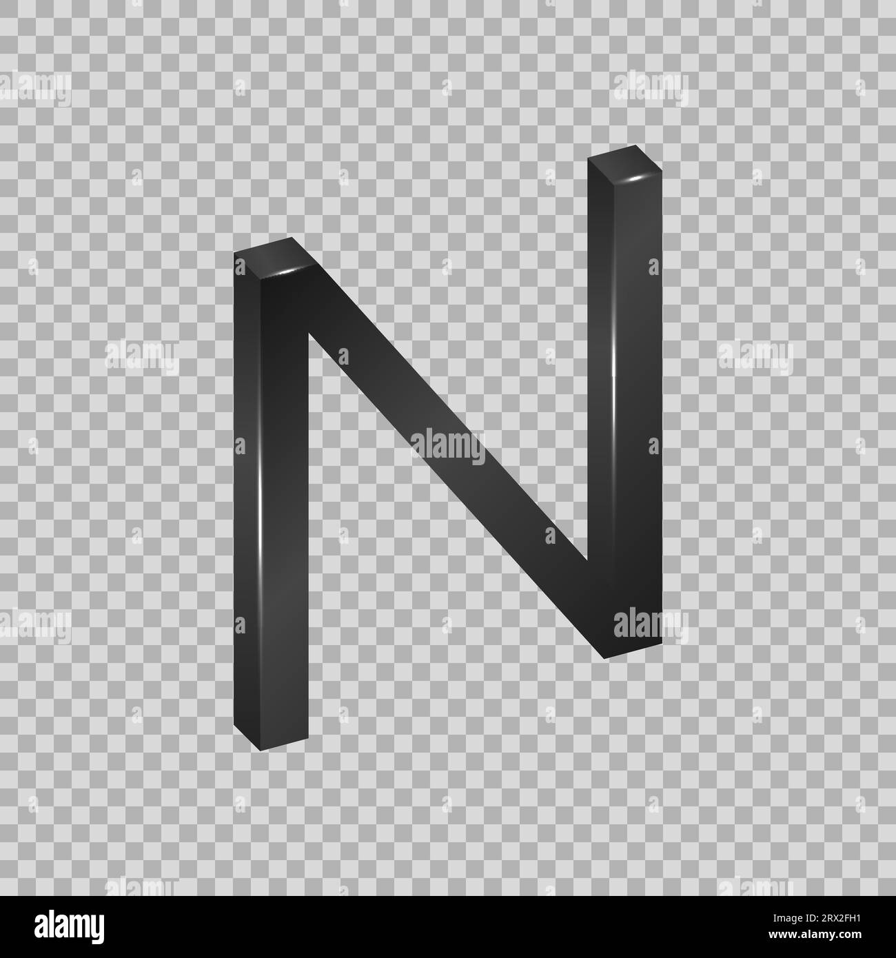 Letter N character in a realistic 3D icon style Vector Illustration ...