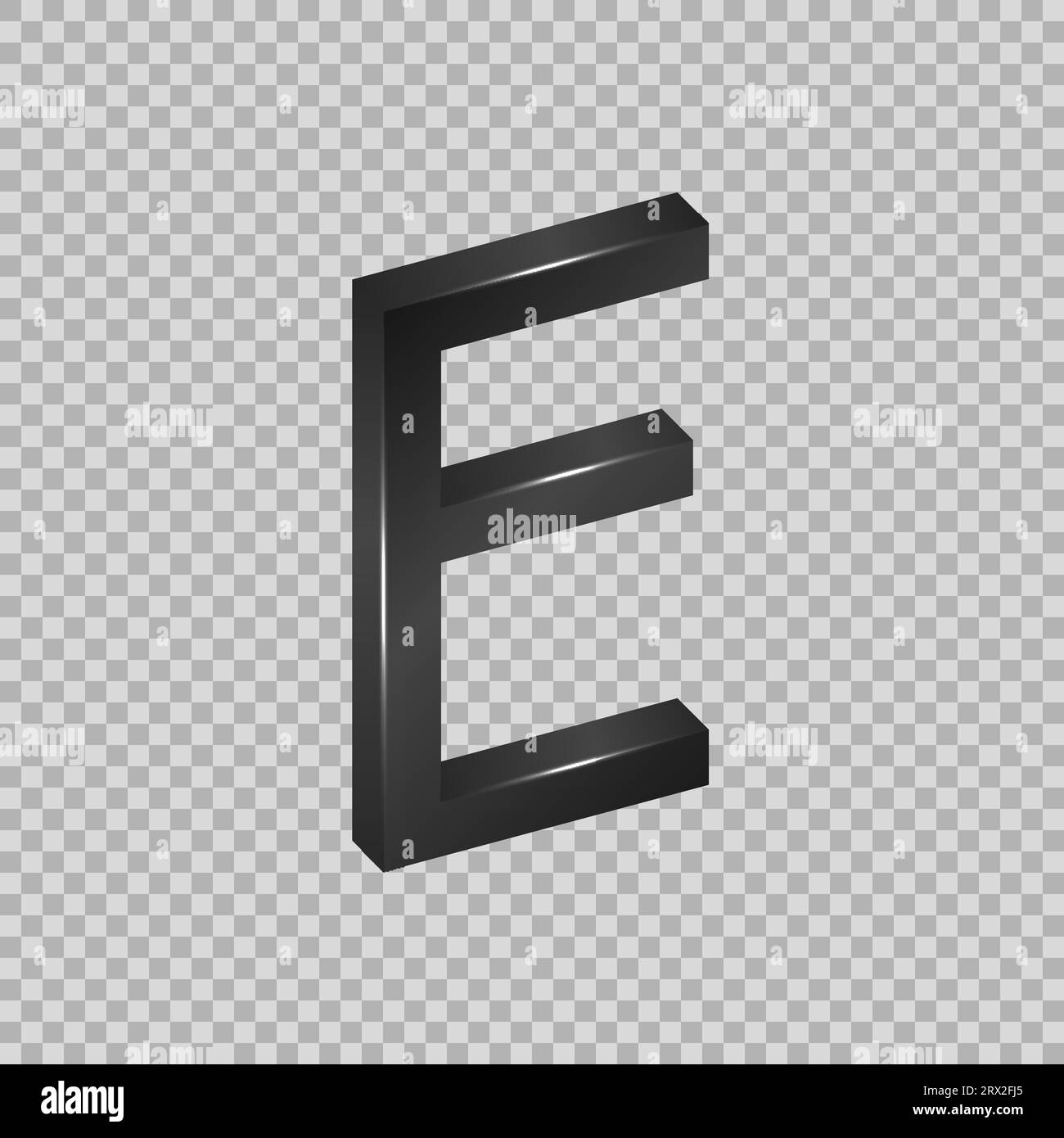 Letter E character in a realistic 3D icon style Vector Illustration ...
