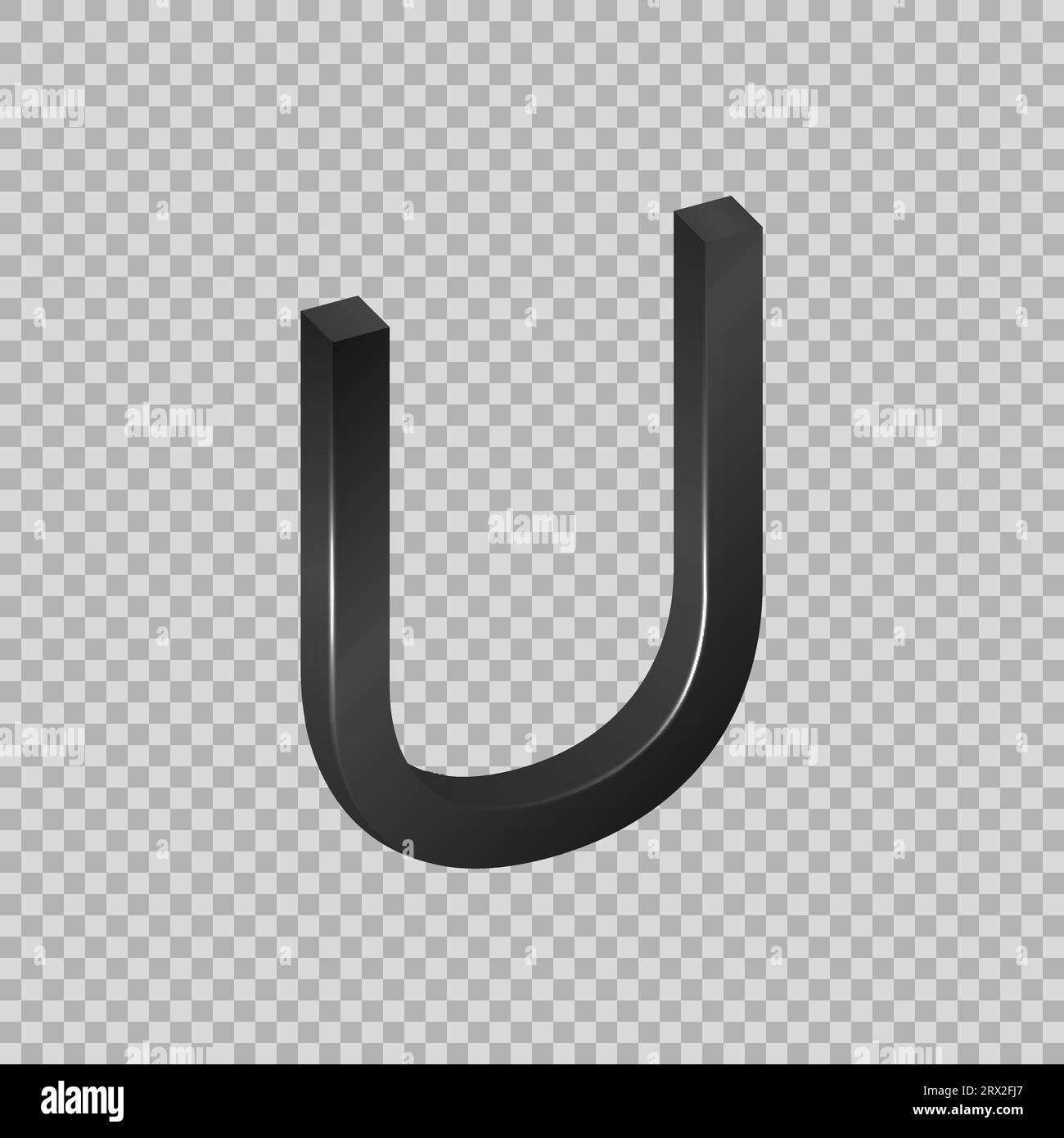 Letter U character in a realistic 3D icon style Vector Illustration ...